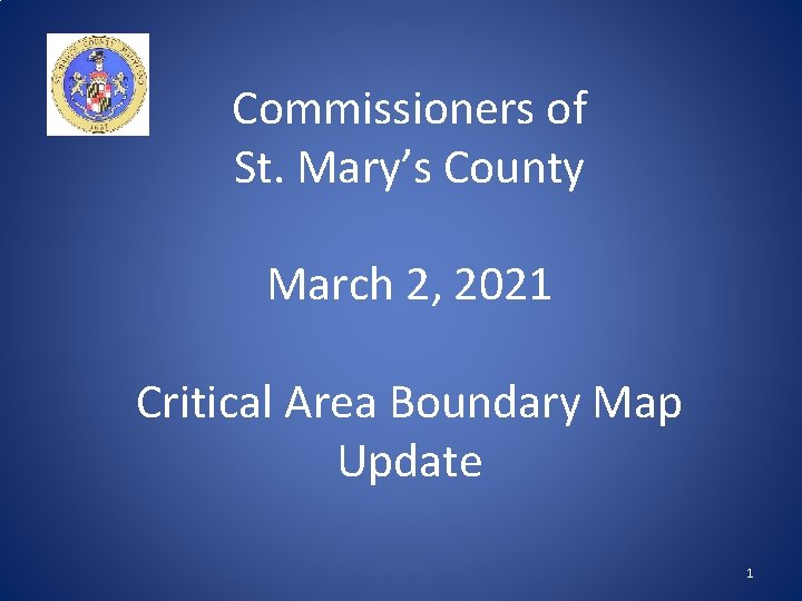 Commissioners Of St Marys County March 2 2021