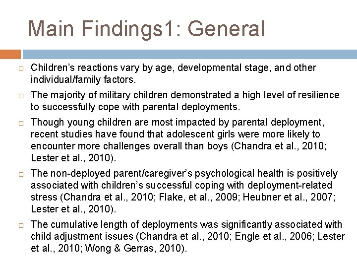 HOW DEPLOYMENT IMPACTS FAMILIES WITH CHILDREN Yuko Whitestone