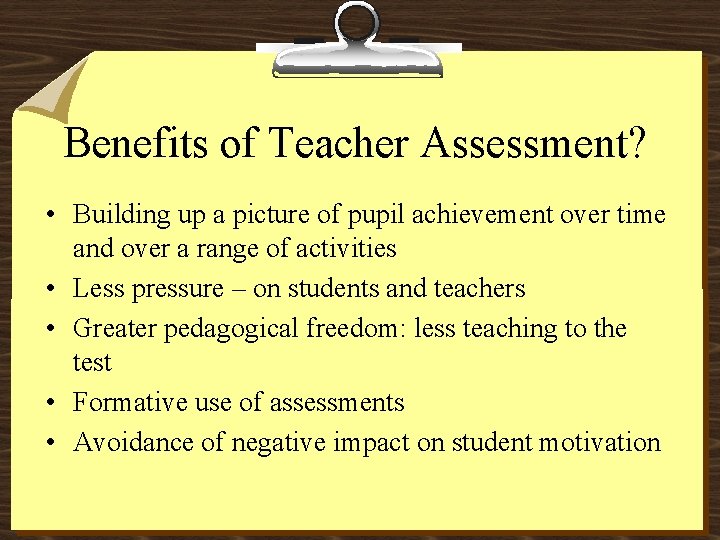 Teacherled assessment TA Implications for qualifications and assessment