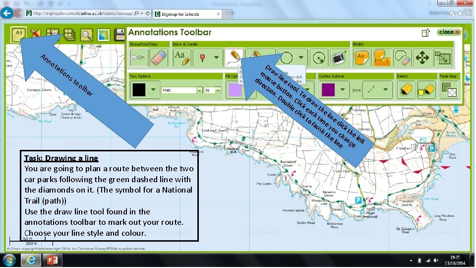 Planning a coastal walk using Digimaps Learning Objective