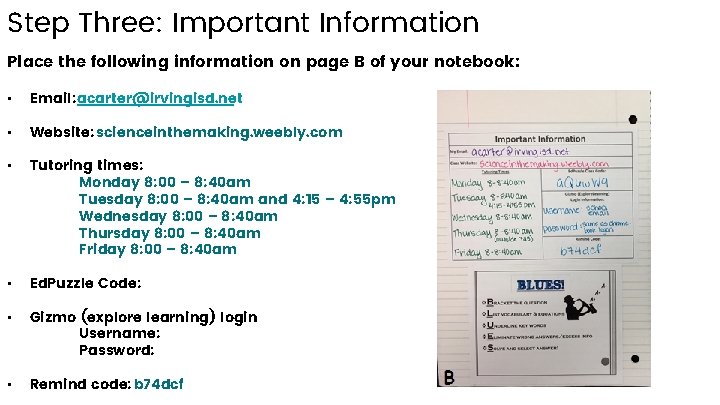 Notebooking Intro How to set up your BILL
