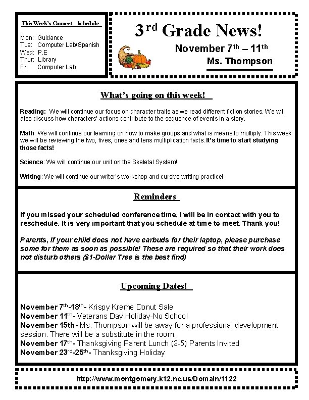 This Weeks Connect Schedule Mon Tue Wed Thur