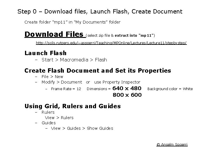 Lecture 11 Flash Build Flash Website with Animated