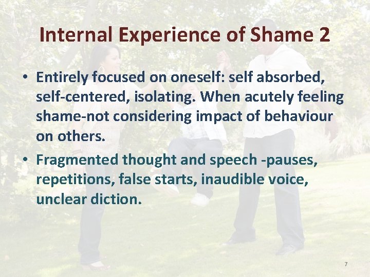Shame Based Identity Working with children and care