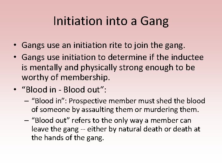 Exploring Gangs Dr Steve Broskoske Misericorida University What
