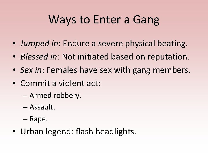 Exploring Gangs Dr Steve Broskoske Misericorida University What