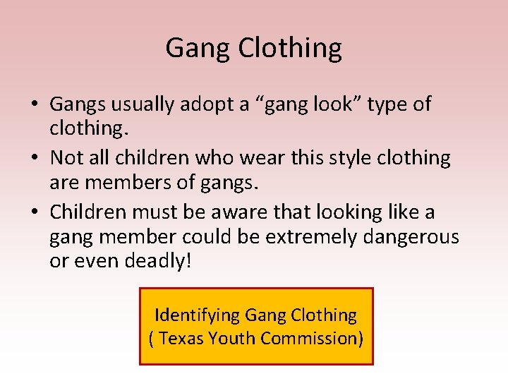 Exploring Gangs Dr Steve Broskoske Misericorida University What