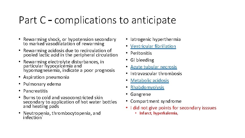 Question 6 Hypothermia Tony Bottrall Big picture Simple