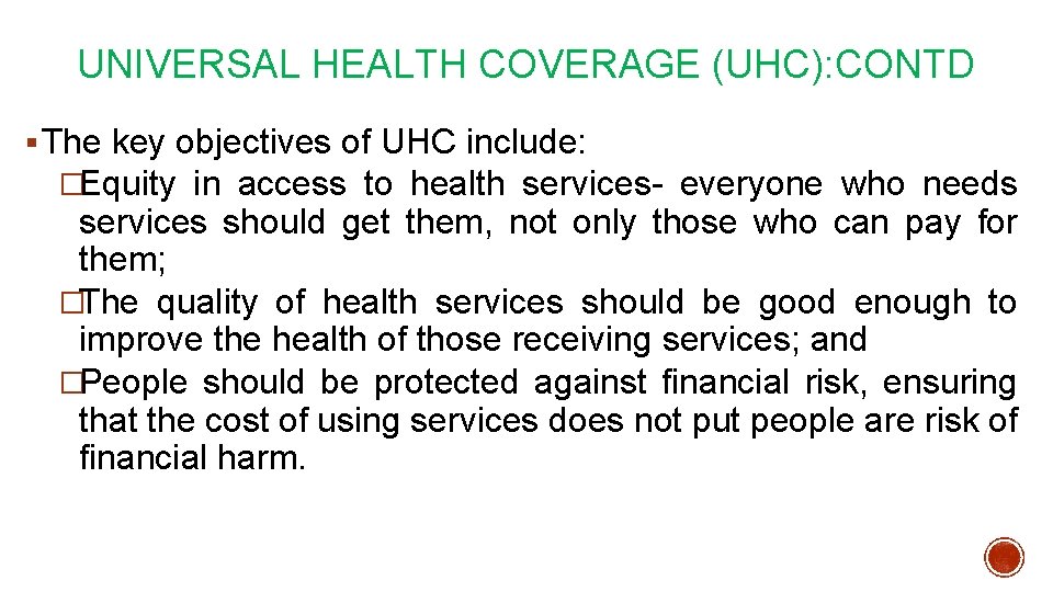 OVERVIEW OF BASIC HEALTHCARE PROVISION FUND BHCPF PRESENTATION