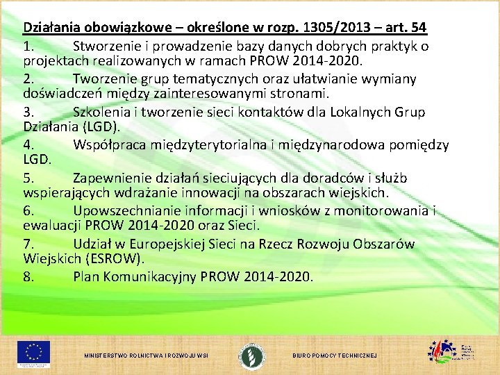 Plan dziaania KSOW 2014 2020 Plan operacyjny na