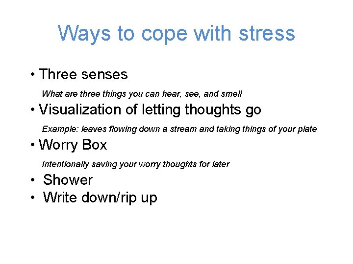 Healthy Coping Skills Learning Objective Identify and implement