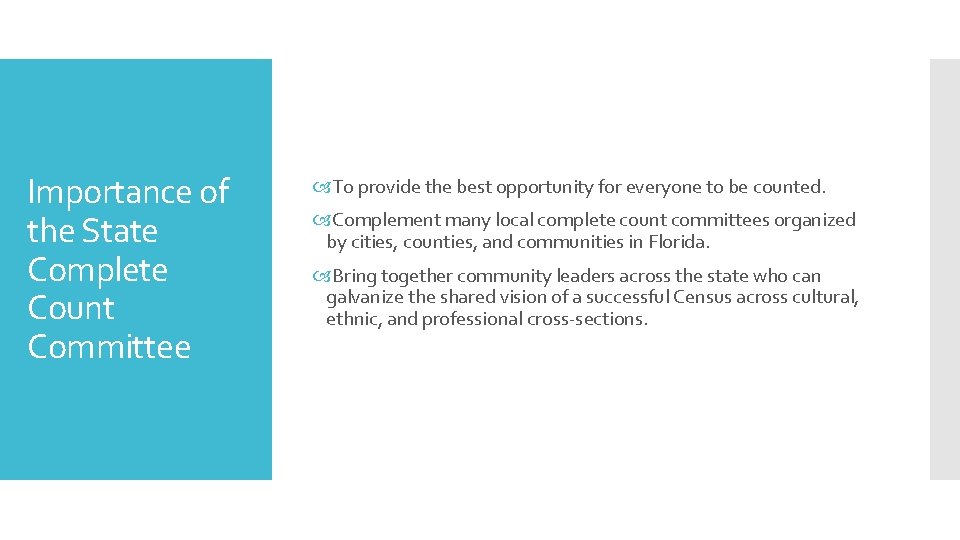 2020 Florida Complete Count Committee Executive Office of