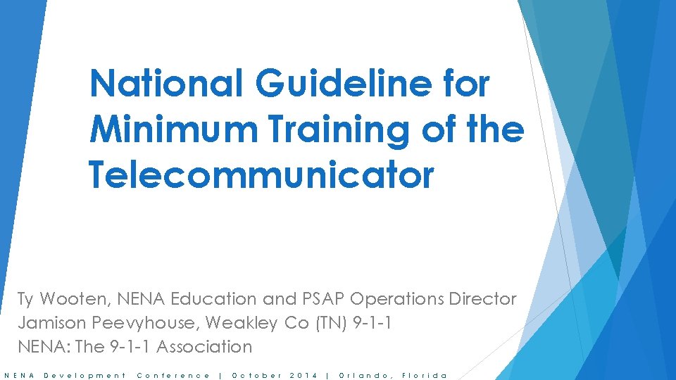 National Guideline for Minimum Training of the Telecommunicator