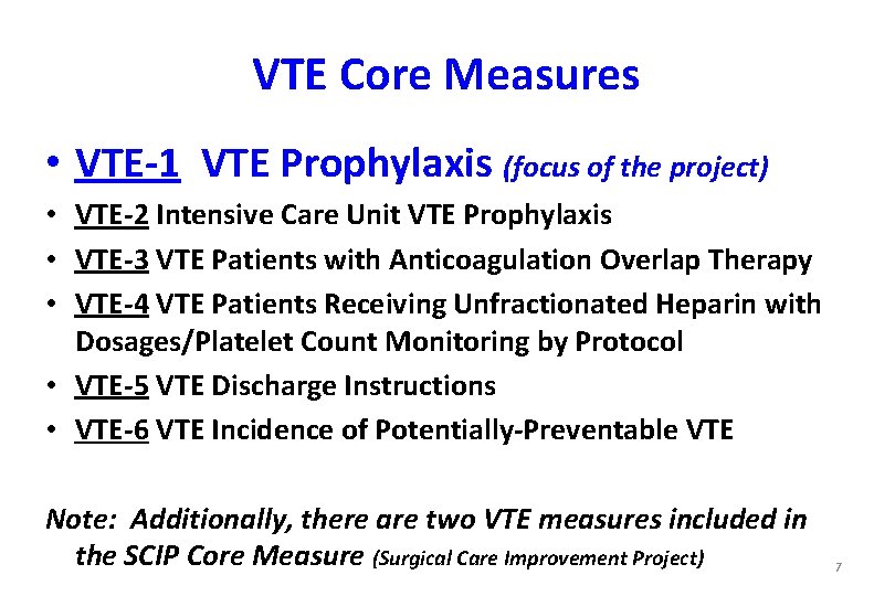 Clinical Safety Effectiveness Session 7 Venous Thromboembolism Prophylaxis