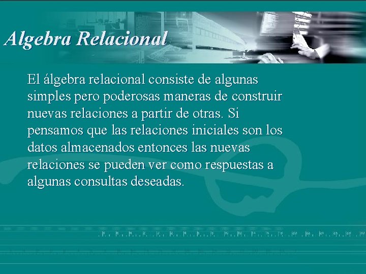 Algebra Relacional Ingeniera de Sistemas y Modelamiento Nelson