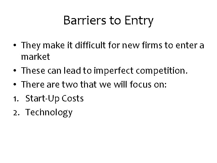 Perfect Competition Chapter 7 Section 1 Perfect competition