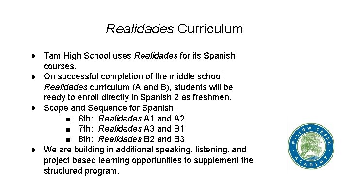 Meet the Middle School Willow Creek Academy Parent