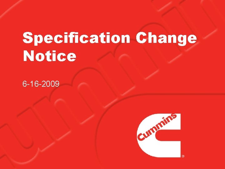 Specification Change Notice 6 16 2009 Log on
