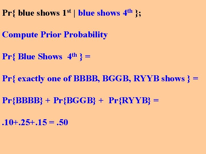 Conditional Probability A Color Sequence Example Color Sequence