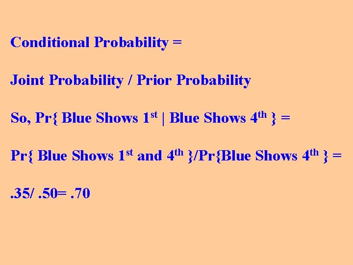 Conditional Probability A Color Sequence Example Color Sequence