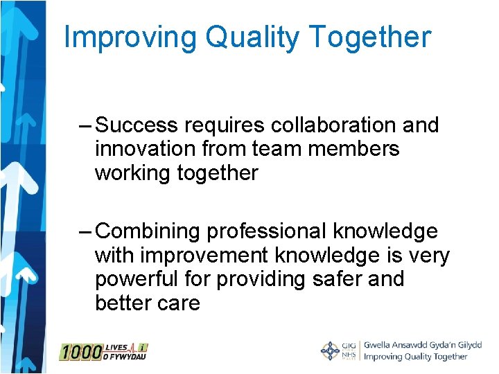 Improving Quality Together Making Improvement a Habit Presenter