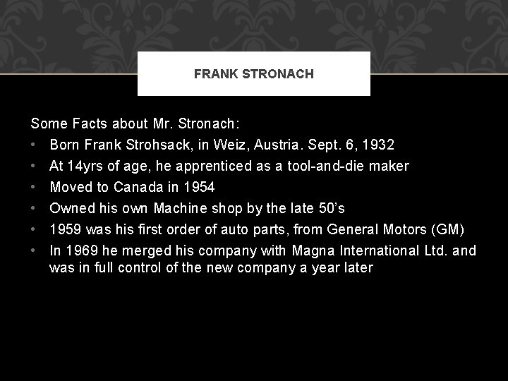 A Comparison Presentation Created by Nick Solomon FRANK