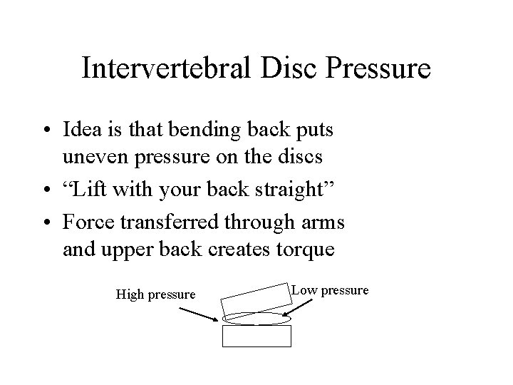 LOADS and LIFTING Back pain is big Back