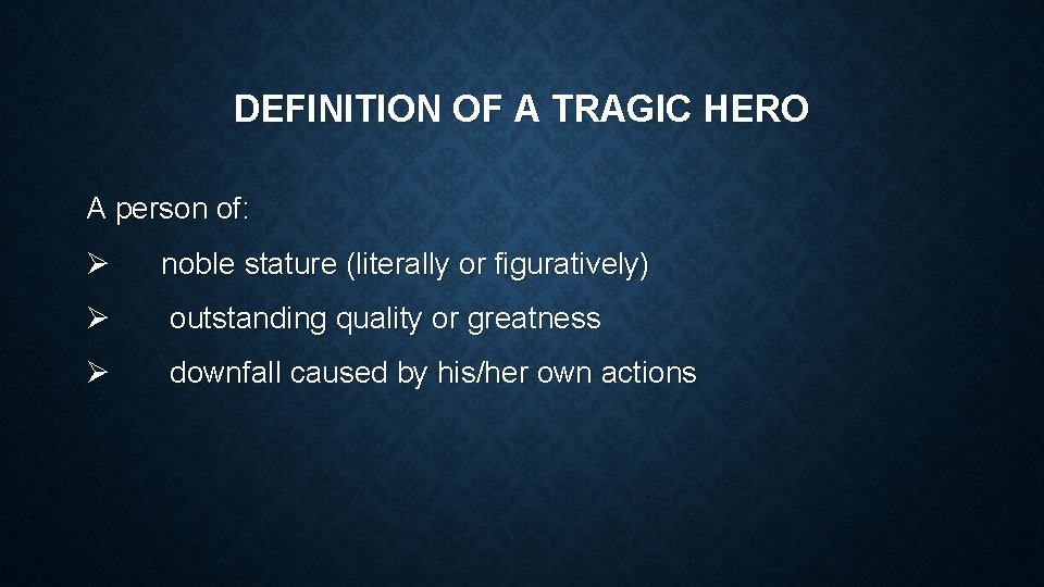 THE TRAGIC HERO A CrossCultural Archetype STANDARD REVIEW