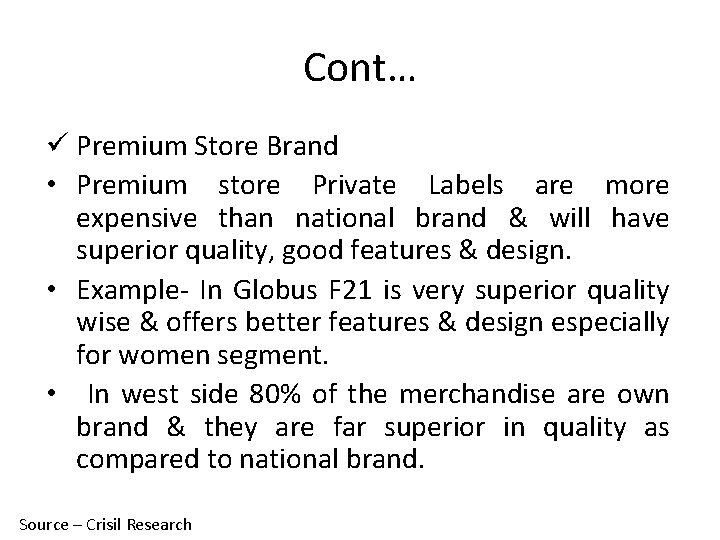 Presentation on A Study of Private Label Brands