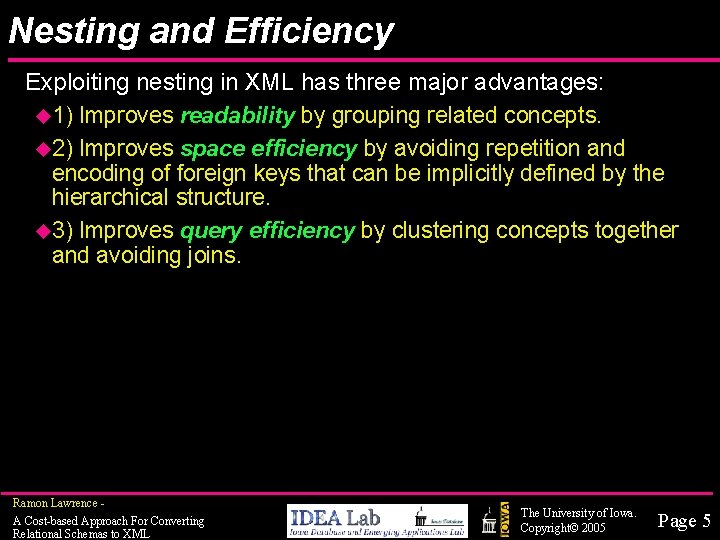 A Costbased Approach For Converting Relational Schemas To