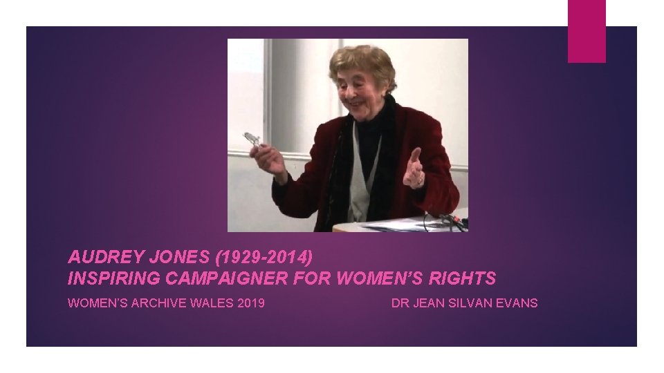 AUDREY JONES 1929 2014 INSPIRING CAMPAIGNER FOR WOMENS