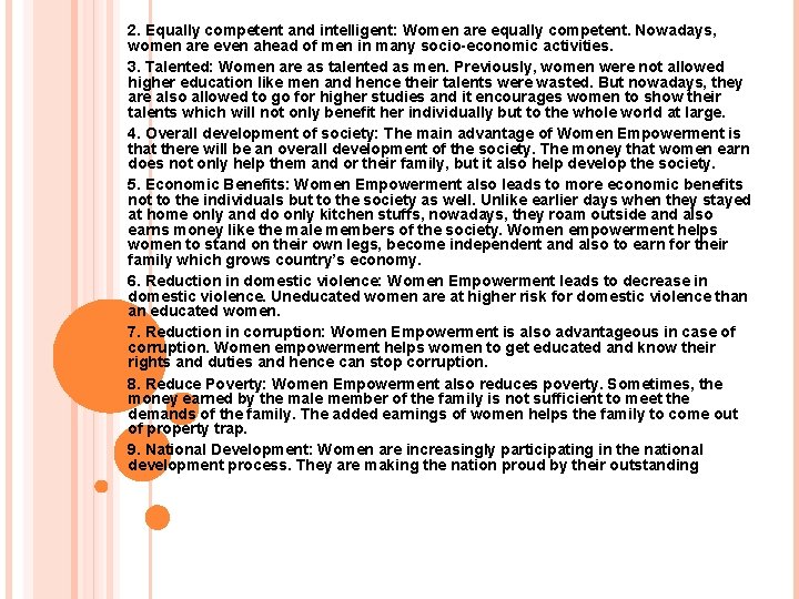 Women Empowerment Introduction The topic on Women Empowerment