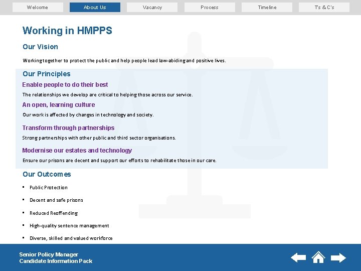 Probation Workforce Programme PWP Role Senior Policy Manager