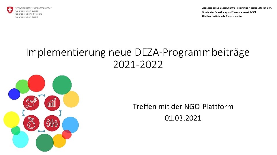 Eidgenssisches Departement fr auswrtige Angelegenheiten EDA Direktion fr