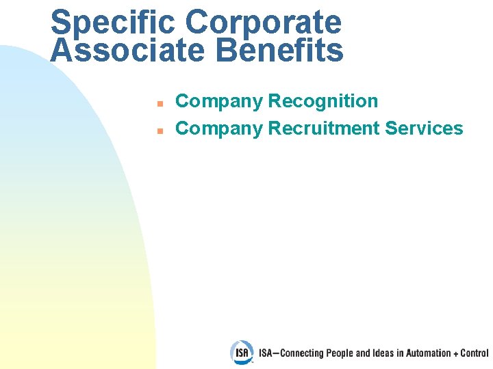 ISA Corporate Associates Billy Walsh District Vice President