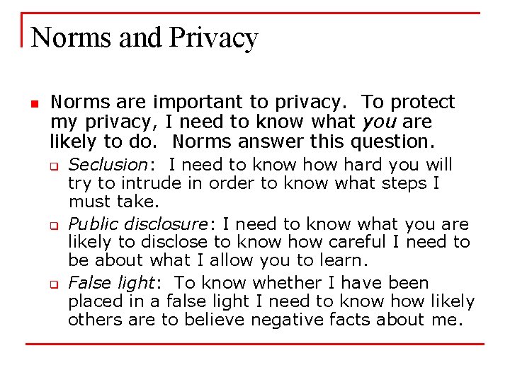 Privacy Law Values Norms Richard Warner The Expansion