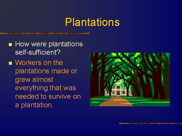 The Southern Colonies SOUTHERN PLANTATIONS AND HOW THEY