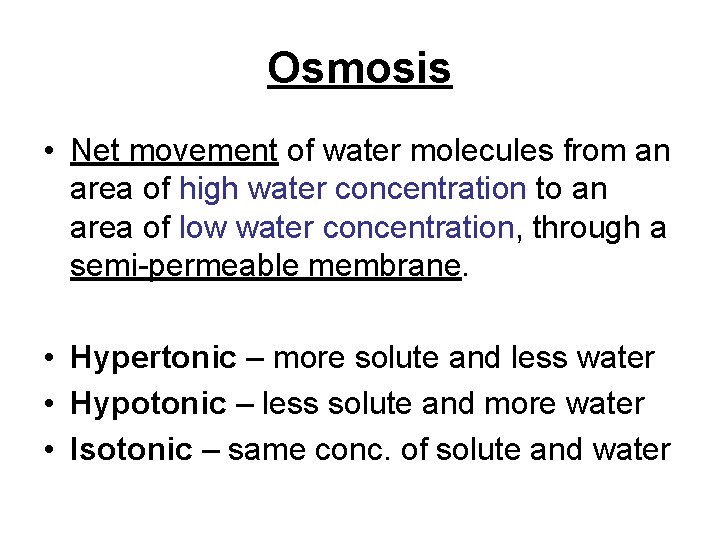 Cell Transport Movement of substances in and out