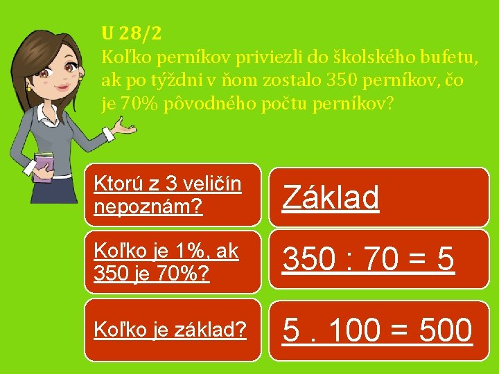 PERCENT Zklad Matematika 7 ronk Mgr Andrea Repkov