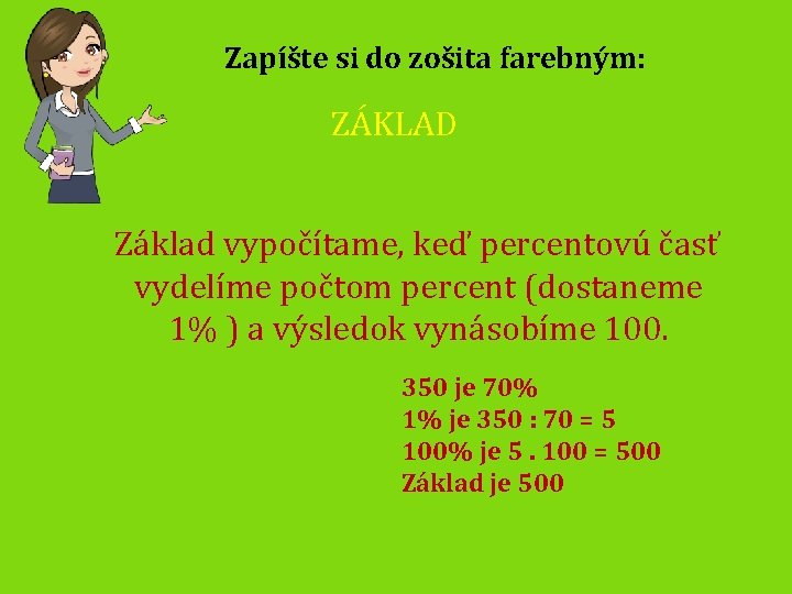 PERCENT Zklad Matematika 7 ronk Mgr Andrea Repkov