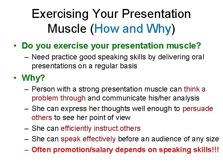 Excellence in Oral Presentation for Technical Speakers Part