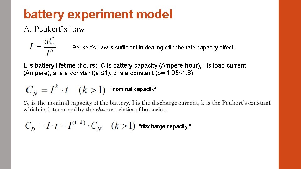 Battery scheduling model content 1 battery characteristic 2