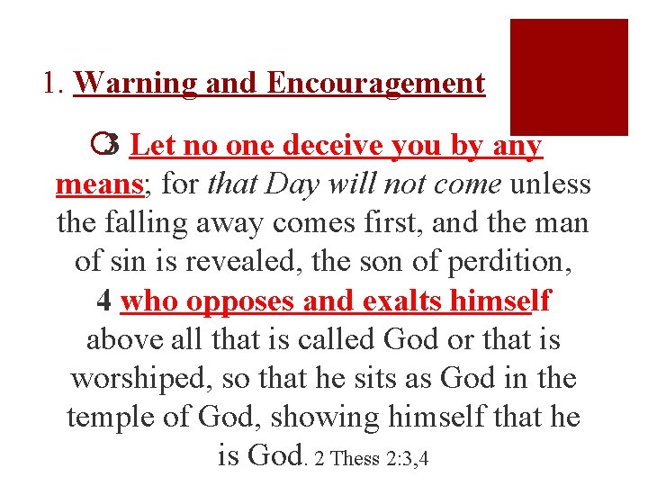 Do not be deceived 1 st Sunday of