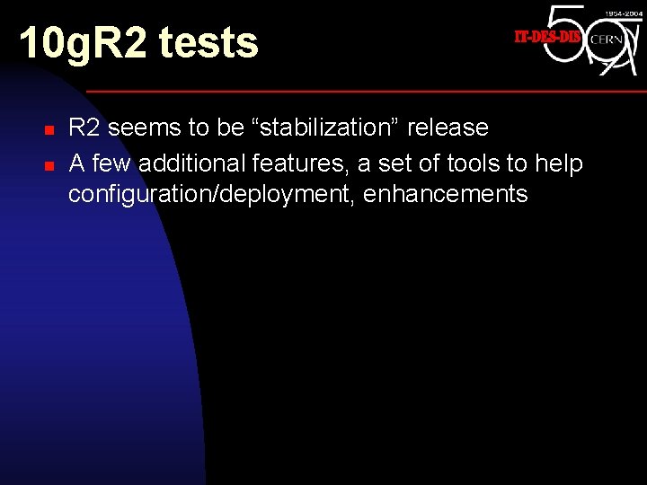 10 g R 2 beta tests proposal in