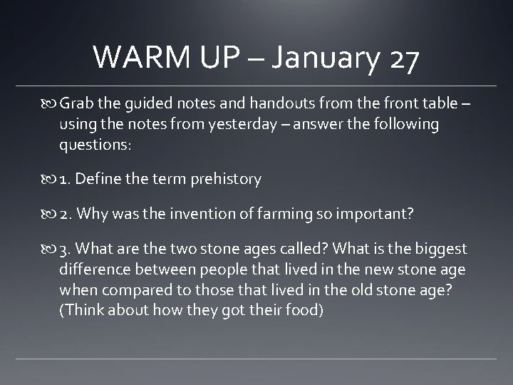 Outcome Rise of Civilization Mesopotamia WARM UP January