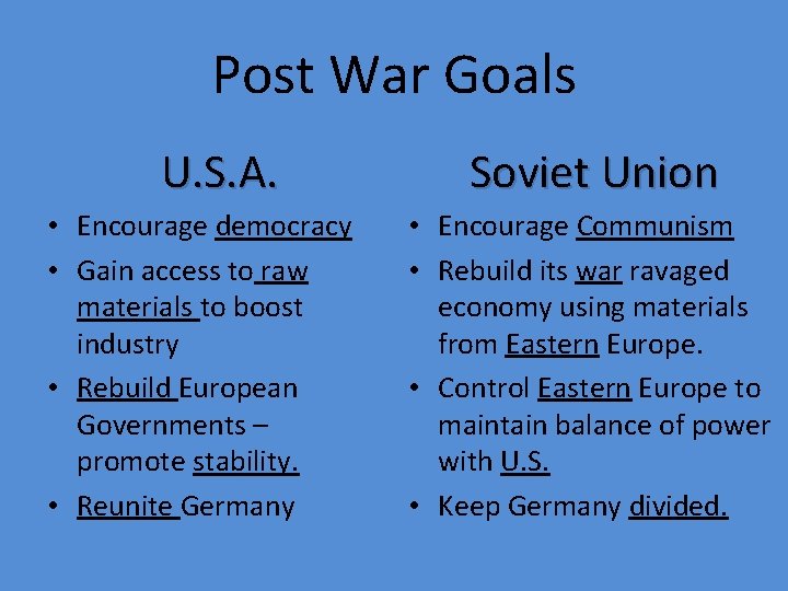 THE COLD WAR AKA The diplomatic war between