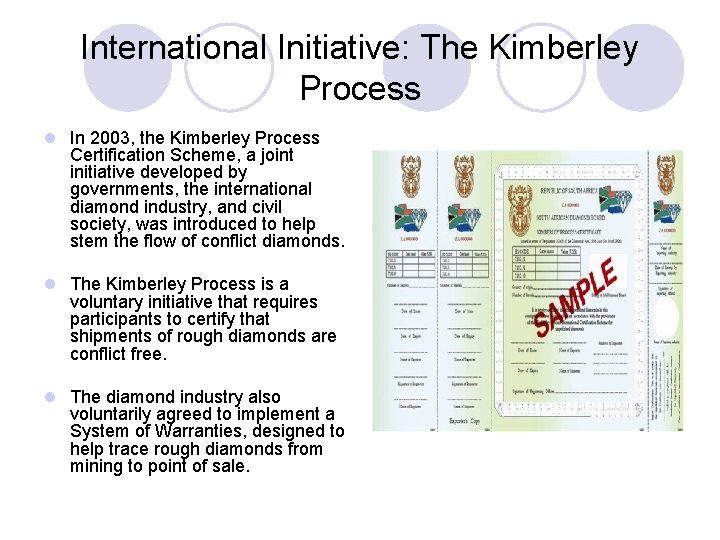The Kimberly Process Solving The Issue of Conflict