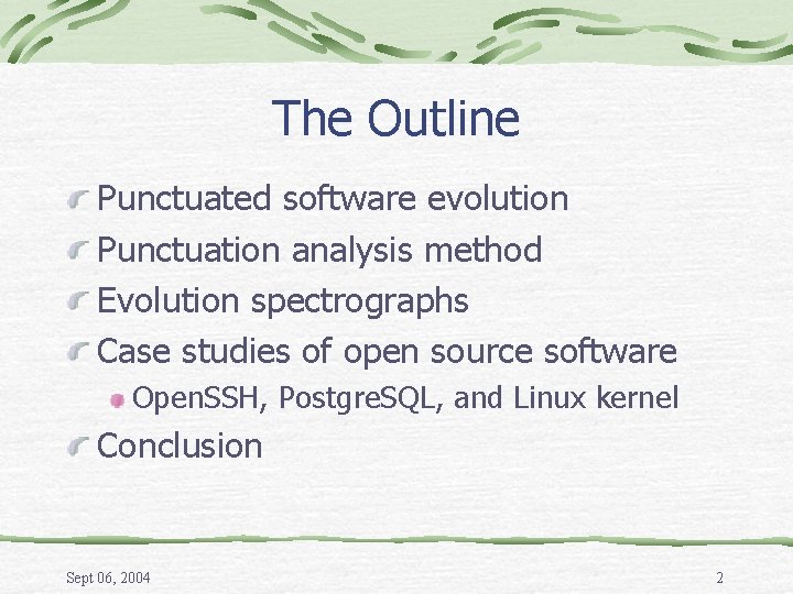 Evolution Spectrographs Visualizing Punctuated Change in Software Evolution