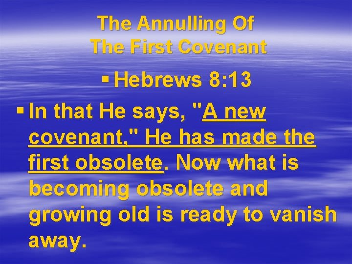 The Body Of Christ Living Under The New