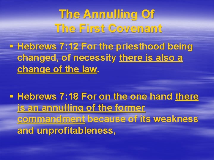 The Body Of Christ Living Under The New